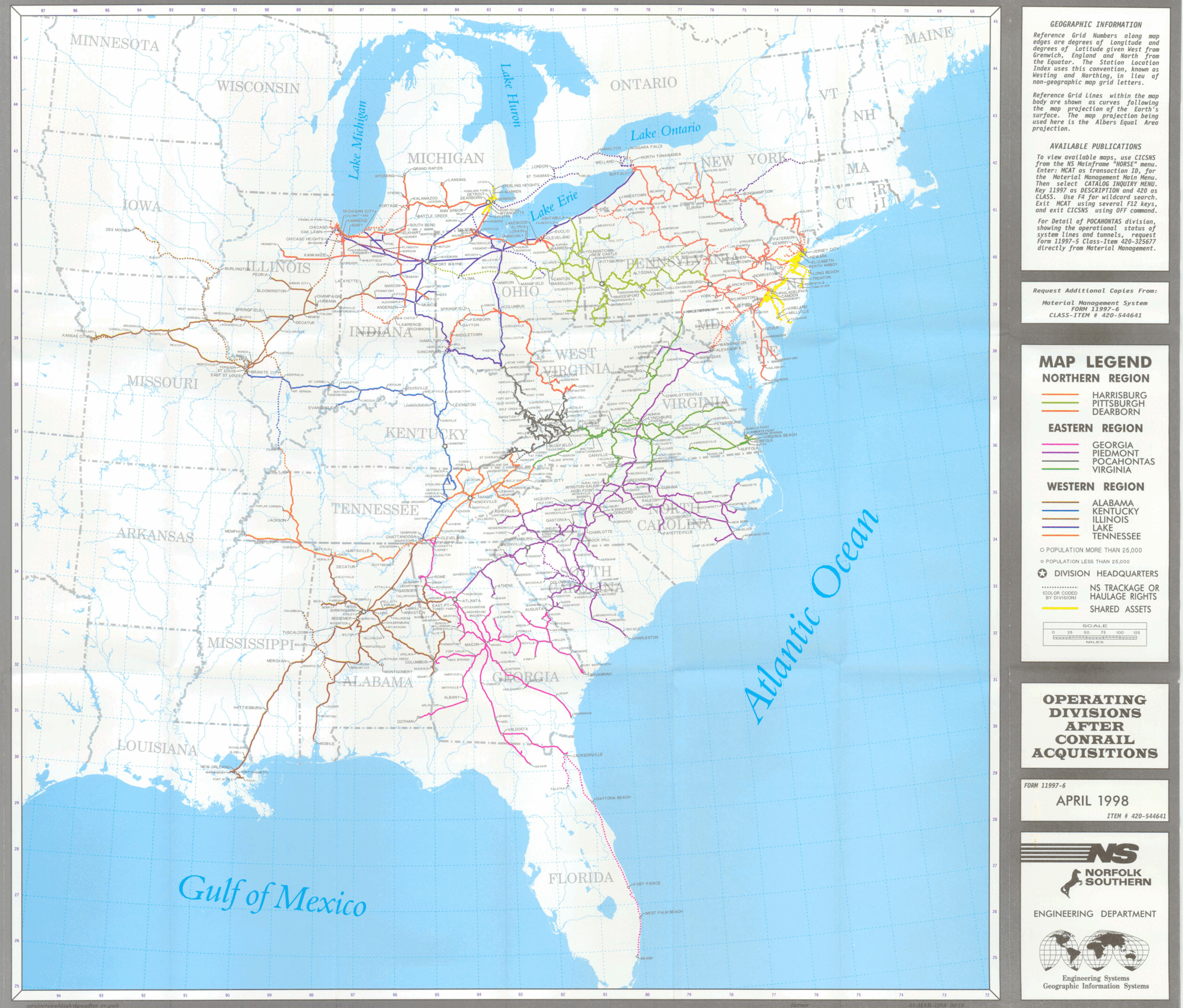 Maps of the Norfolk Southern Railway (NS)